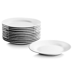 10 Strawberry Street 7.5" Catering Round Salad/Dessert Plate, Set of 12,White