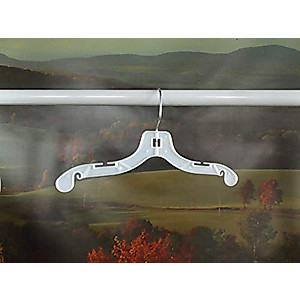 NAHANCO 1412 White Plastic Children's Dress Hangers, Swivel Metal Hook and Notches for Straps, Super Heavy Weight, 12" - (Pack of 100)