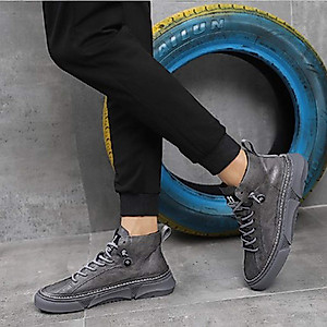 Men's Chukka Boot Ankle Boots Leather Waterproof Boot Toe Boot Dorton Boot Lace Up Sneaker Motorcycle Casual Hiking Boot Dress Boot Comfortable Combat Boots Hestonn Rain Boot Walking Shoes for Outdoor