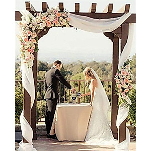 YJKIS White Chiffon Table Runner 27x120 Inches Rustic Sheer Runner Bridal Wedding Party Decorations Romantic Wedding Table Runner