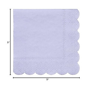 Meri Meri Disposable Paper Napkins (Pack of 20), Scalloped Edge, 2 Sizes, 15 Colors, Party Napkins