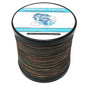 Reaction Tackle Braided Fishing Line Green Camo 65LB 150yd