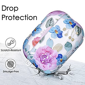 CAGOS for Airpods Pro 2 Case 2022, Clear Cute Floral Airpods Pro 2nd Generation Case Cover with Anti-Lost Lanyard Strap and Keychain for Women Girls Teens, Roses
