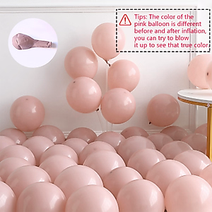 Boho Dusty Pink Balloon Arch Garland Kit 135Pcs Neutral Pink White Sand Ivory Nude Balloons for Girls Baby Shower Birthday Wedding Gender Reveal Party Decorations