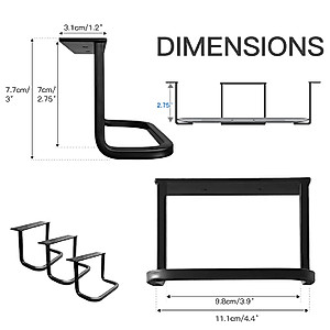 Under Desk Laptop Mount, Under Desk Shelf Bracket Compatible with Devices Tall Maximum 2.7”, Aluminum Under Desk Laptop Holder Stand Tray for Laptop, MacBook, Keyboard, Modem, Playstation 4 & More