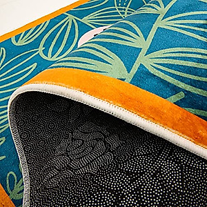 SIYON Cheetah Leopard Print Area Rug for Bedroom Minimalist Non-Slip Living Room Floor Rugs Washable Reversible Dining Room Accent Rugs Red Home Office Throw Mat 4x6 Fur Kitchen Runner Mat