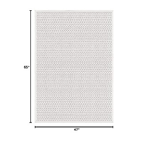 My Texas House Quail Hallow Rug - 3'11" X 5'5" Rectangle In Natural, High-Low, Geometric Design, Indoor Outdoor Patio And Home Decor