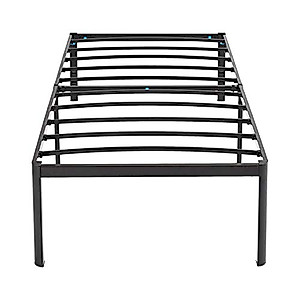 Amazon Basics Heavy Duty Non-Slip Bed Frame with Steel Slats, Easy Assembly - 18"H, (Twin)