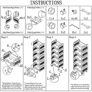 5 Tier Rolling Cart, Stackable Metal Kitchen Storage Cart with Wheels, Black