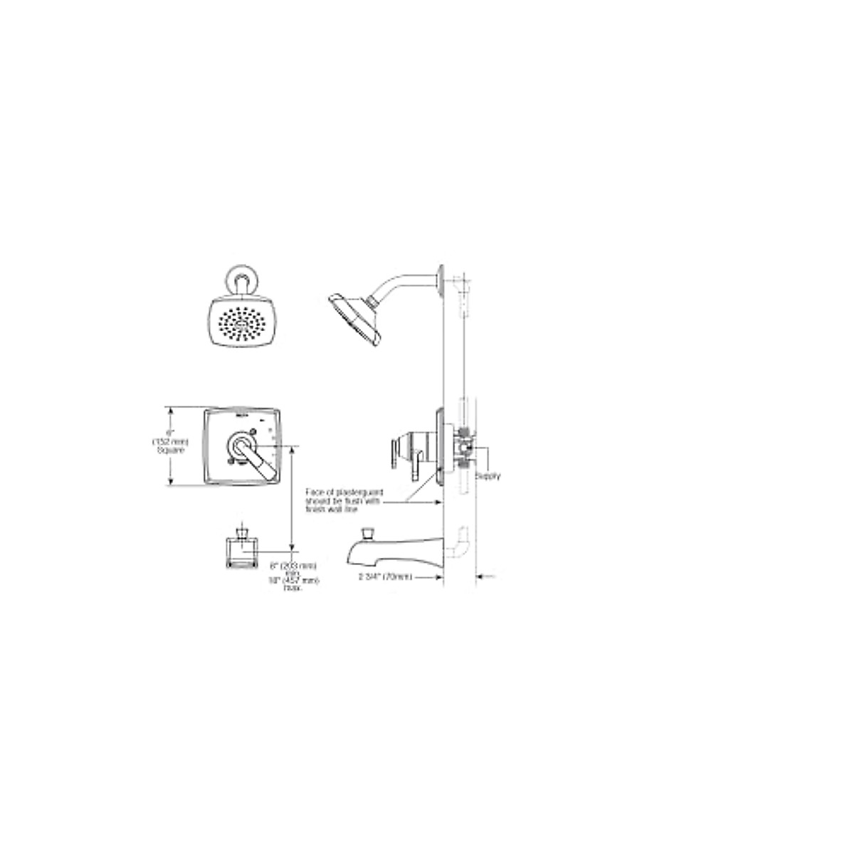 Delta Faucet T17464-BL-I Ashlyn Monitor 17 Series Trim with In2ition Two-in-One Shower Tub & Shower, Without Rough, Matte Black