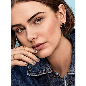 NLCAC Glitter Hoop Earrings Bohemian Sparkle Resin Rhinestone Wrapped Hoop Dangle Earrings for Women Black