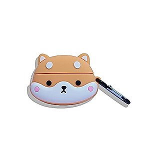 Shiba Inu Headphone Case 3D Headphone Case for AirPods Pro Cute Silicone Case Professional Soft Bottom Bluetooth Headphone Case Storage Box, Anti-Fall, Anti-Lost