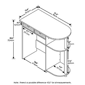 Furinno Go Green Home Laptop Notebook Computer Desk/Table with 2 Drawer Bins, Espresso/Black/Brown