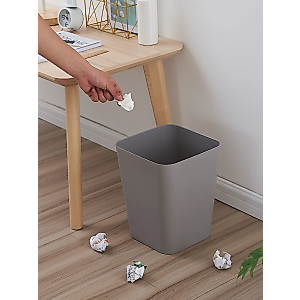 Happiness Decoration Plastic Garbage Can Square Small Wastebasket Garbage Can 3 Gallon Trash Can for Kitchen, Bathroom, Bedroom, Home Office, Outdoor, Dorm Room, Bathroom (White)