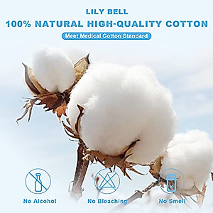 Lily Bell (660 Count) Cotton Tissues Facial Towels Disposable Cotton Facial Pads Cotton Rounds (222 Count)
