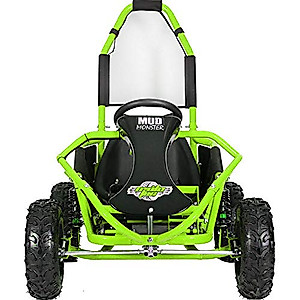 MotoTec Mud Monster Kids Electric 48v 1000w Go Kart Full Suspension Green