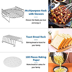 Air Fryer Accessories,14 pcs 8 Inch Air Fryer max xl Accessories,Power xl Air Fryer Accessories 5 QT Accessories Air Fryer 5.8 QT air fryer tools air fryer rack,for All Brands of Fryers (3.7QT-6.8QT)