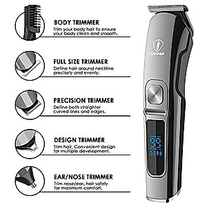 Ceenwes Beard Trimmer Hair Clippers Professional Mens Grooming Kit Cordless Waterproof Nose Trimmer Body Gifts for Men
