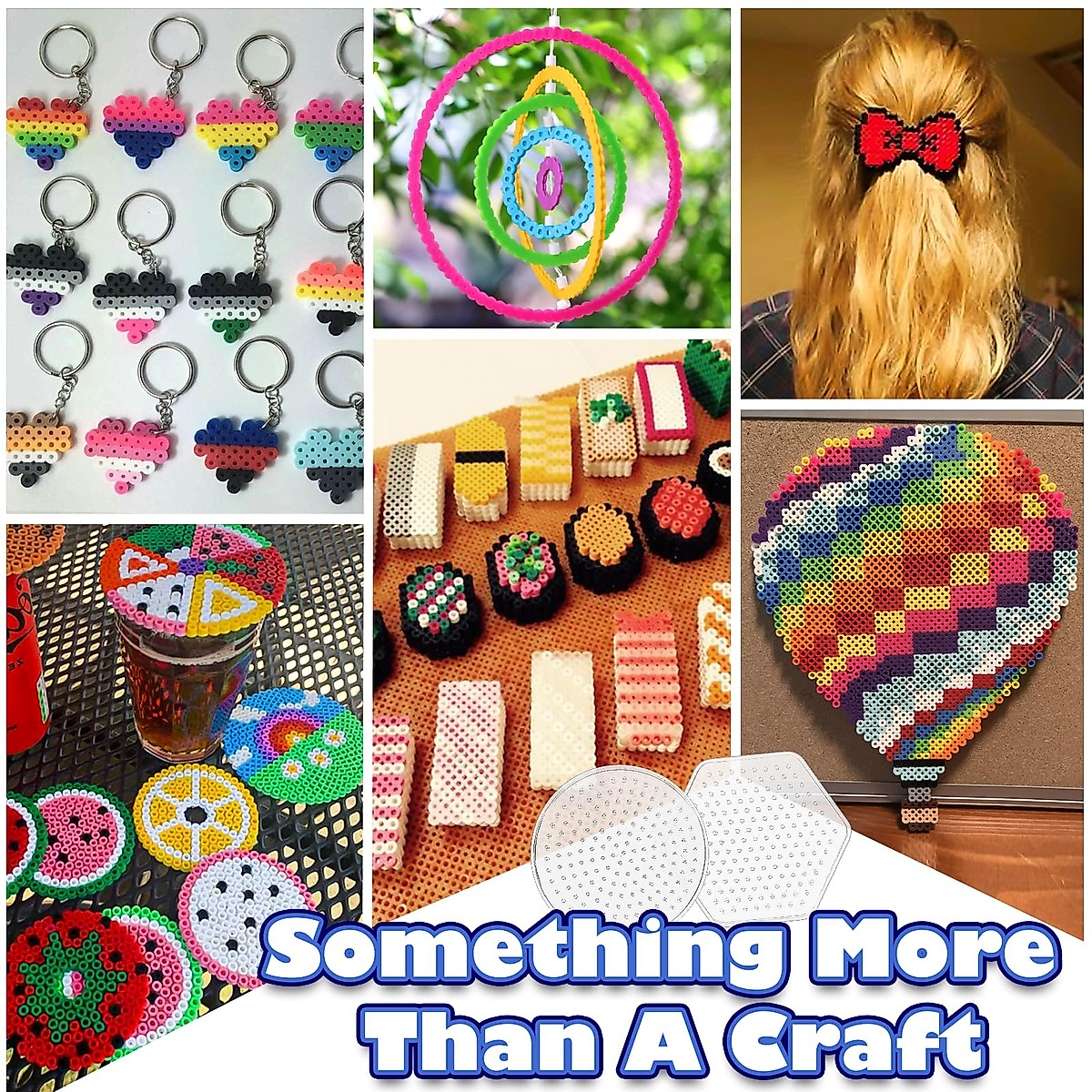 FunzBo Fuse Beads for Kids Craft Art - 106 Patterns Fusebead Melty Fusion Colored Arts and Crafts Set for Boys Girls Age 4 5 6 7 8 Year Old Classroom (Mega)