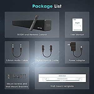 100Watt 32 Inch Soundbar, Bestisan 2.1 Channel Bluetooth 5.0 Sound Bar with Built-in Dual Subwoofer TV Speakers (2022 Update, 3 Audio Modes, HDMI Function)