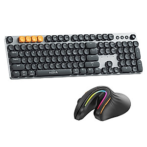 ProtoArc Mechanical K300 Backlit Bluetooth Keyboard and EM11 RGB Ergonomic Mouse Combo