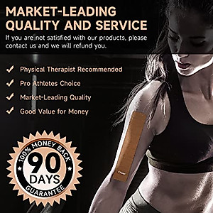 CKeep Kinesiology Tape (2 Rolls), Original Cotton Elastic Premium Athletic Tape,33 ft 40 Precut Strips in Total,Hypoallergenic and Waterproof K Tape for Muscle Pain Relief and Joint Support