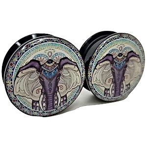 Pierced Republic Elephant Ear Plugs - Acrylic Screw-On - 10 Sizes - *Pair* (0 Gauge (8mm))