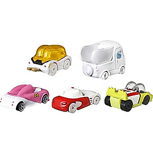 Hot Wheels Sanrio Character Car 5-Pack, Toy Cars in 1:64 Scale: Hello Kitty, Keroppi, Gudetama, Cinnamaroll & My Melody