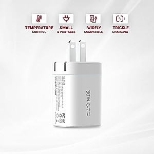 30W USB-C Fast Charger Adapter,(Foldable) TETON ELECTRONICS PD Wall Charger block PD QC 3.0 PPS Dual Port Type C Charger for iPhone15/14/13,Samsung S21/S22,Note 20,Pixel 7/8 pro,MacBook,iPad, AirPods.