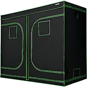 VEVOR Grow Tent, 96" x 48" x 80" Hydroponics Mylar Grow Room with Observation Windows and Removable Floor Tray, 100% Lightproof Large Grow Closet for Indoor Plants Growing, 8'x4' Reflective Plant Tent