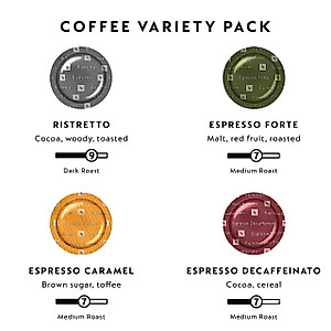 Nespresso Professional Coffee Capsules, Coffee Variety Pack, Medium & Dark Roast, 200-Count Coffee Capsules