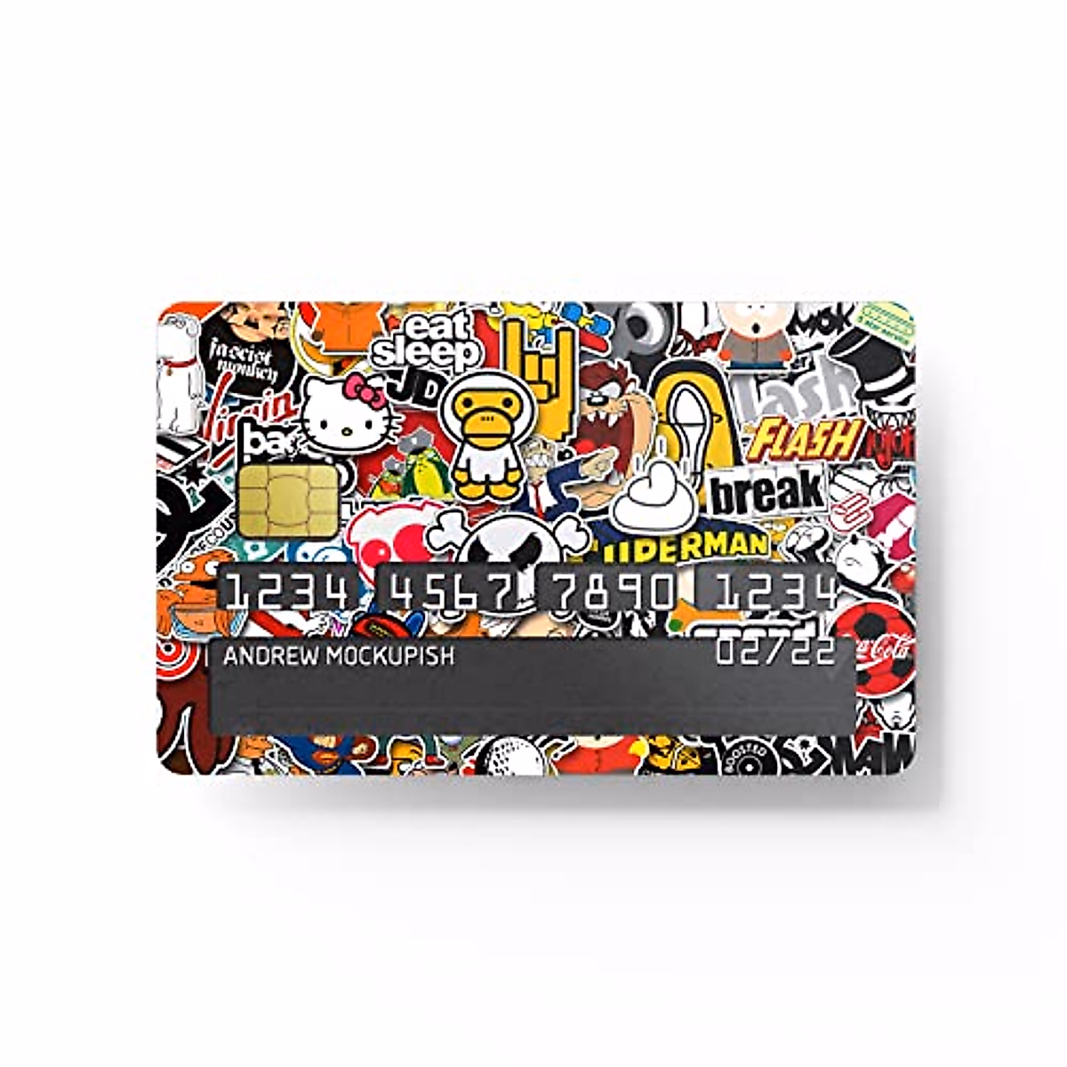 HK Studio Card Skin Sticker Bomb for EBT, Transportation, Key, Debit, Credit Card Skin - Covering Personalizing Bank Card - No Bubble, Slim, Waterproof, Digital-Printed