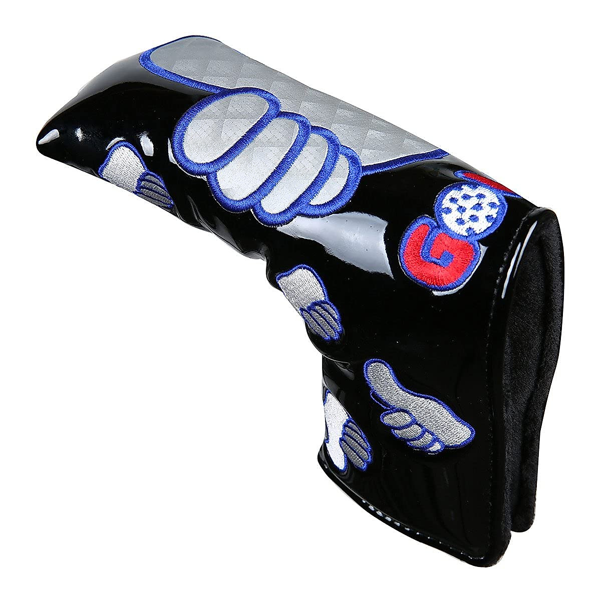 Sword &Shield sports Thumb PU Golf Putter Headcover for Blade Style Golf Club Head Cover with Magnetic Headcovers (Black)