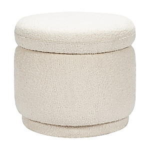 Babyletto Enoki Storage Ottoman in Ivory Boucle, Greenguard Gold and CertiPUR-US Certified