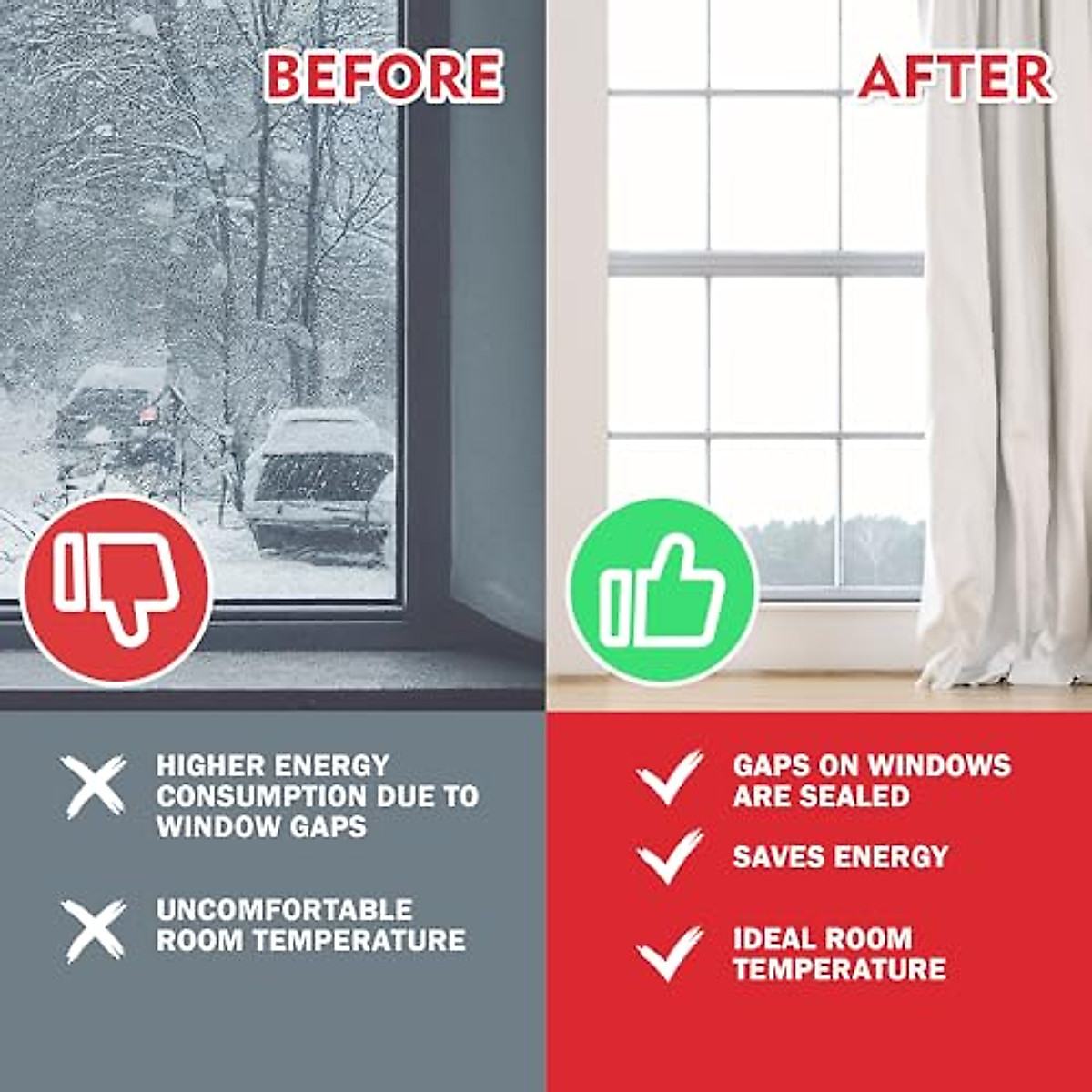 LLPT Transparent Weather Stripping Tape 2” x 108 Ft for Window and Door Ultra High Performance Weather Resistant Tape for Window Draft Insulation No Mess (WWT208)