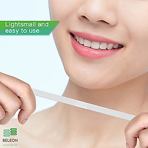 BELEON Dental Diamond Strips - Medium 5pcs 4mm x 145mm - Dental Stainless Steel Strips Abrasive for Contouring Teeth Sanding Strip Gross Reduction Polishing Teeth File Grinding Tooth Polisher