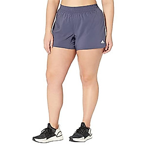 adidas Women's Plus Size Pacer 3-Stripes Woven Shorts, Shadow Navy, 3X