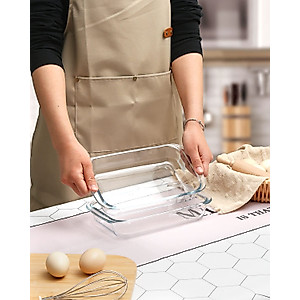 Mini-1 Quart Glass Baking Dish for Oven, 2 Pcs Single Serving Glass Pan for Cooking Oblong Casserole Dish Rectangular Baking Pan Glass Bakeware