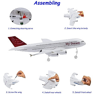 Landbow Remote Control Airplane – 2.4Ghz 3 Channels RC Plane Ready to Fly, 410mm Wingspan 6-Axis Gyro RC Airplane for Kids & Adults, Stability Flight RC Aircraft for Beginner