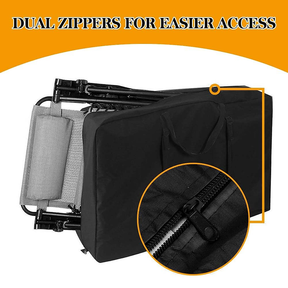 3Pcs Large Chair Storage Bags - Folding Chair / Zero Gravity / Heavy Duty Folding Chair Bag - Lounge Chair Wheelchair Carrying Bag for Camping Travel Outdoor