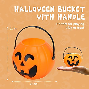 TOY Life Halloween Toys Prefilled Pumpkins Buckets Halloween Party Favors for Kids Bulk, 162Pcs Halloween Pinata Stuffers Halloween Bucket Goodies Bag Halloween Prizes Trick or Halloween Treats