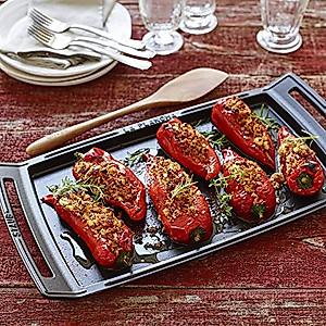 Staub Cast Iron 18.5 x 9.8-inch Plancha/Double Burner Griddle, Made in France, Graphite