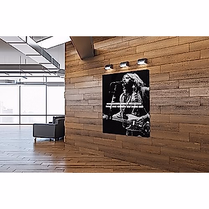 SpiritualHands Kurt Cobain Canvas Wall Art - Posters, Prints, and Decorations for Nirvana Fans - Unique Memorabilia and Gifts (09 KURT COBAIN PARANOID, 8" x 12" - Ready to Hang)