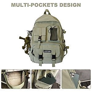 MINGPINHUIUS College Backpack School Bag for Women Men Lightweight Book Bag Travel Rucksack Waterproof Casual Daypack Laptop Backpack Bookbag for School (Green)