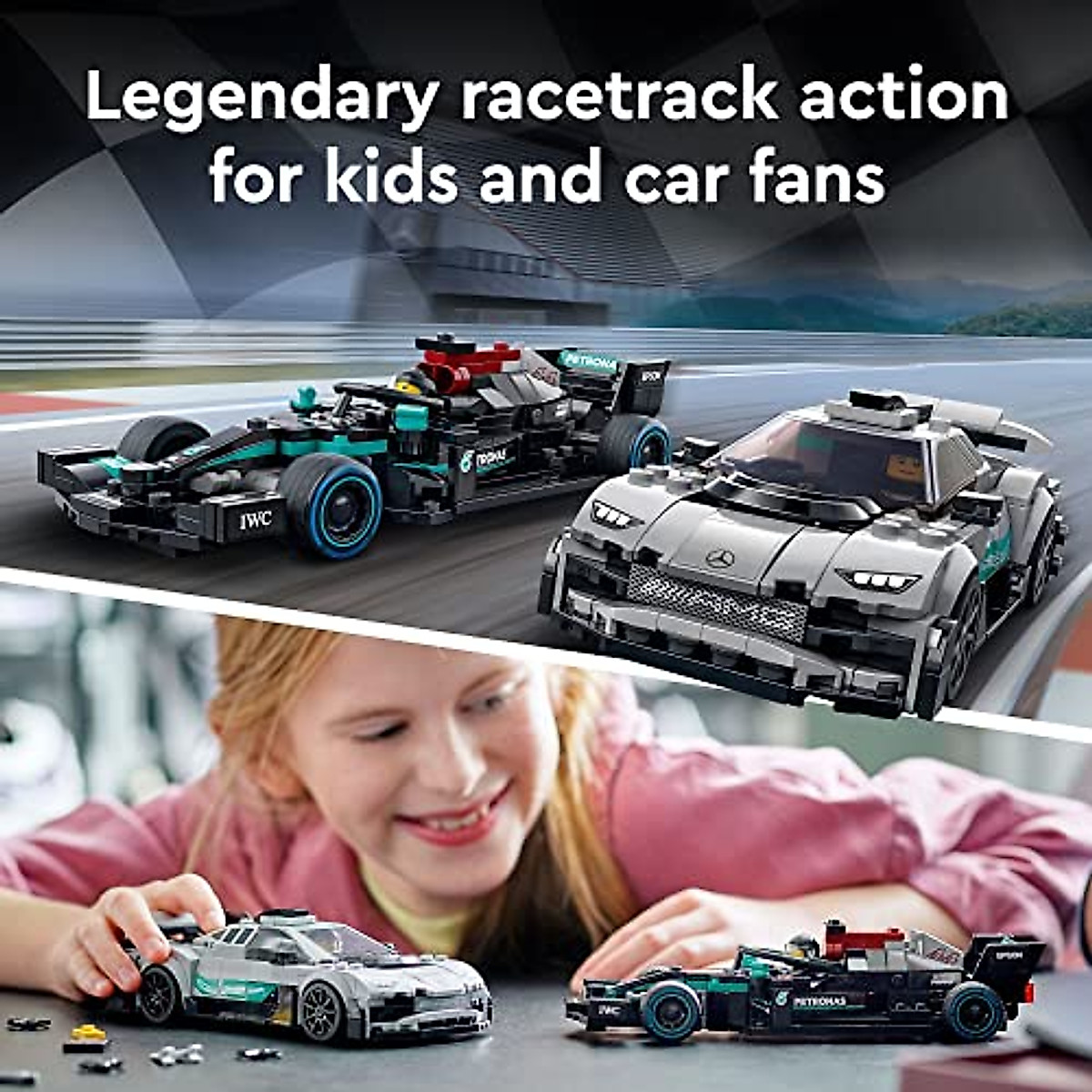 LEGO Speed Champions Mercedes-AMG F1 W12 E 76909 Performance & Project One Toy Car Set, Mercedes Model Car Building Kit, Collectible Race Car Toy, Great Car Gift for Kids and Teens