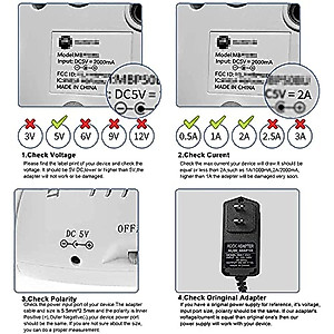 5V 2A Power Supply Adapter, 5V 2A AC DC Adapter, AC 100-240V to DC 5V, 5.5X 2.5mm DC Plug, Input 110V-240V, Output 5V 2A 10W, with DC Female Connector for Camera Route Hub CCTV, etc