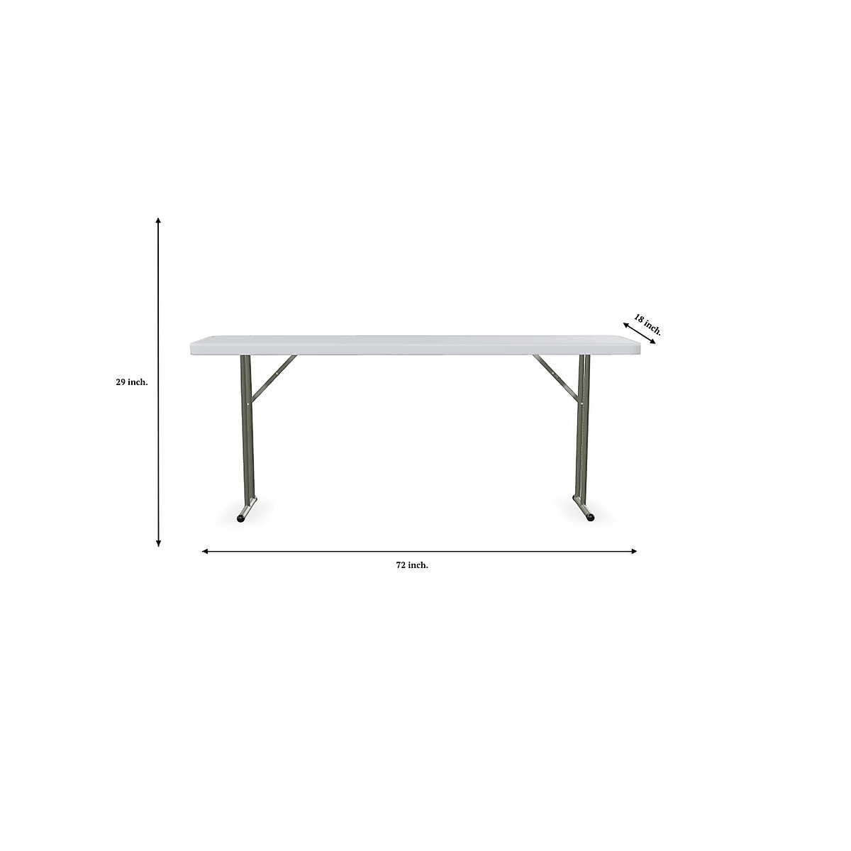 PRO&Family White Rectangle Adjustable Desk Seminar Folding Table Conference Conference Table Plastic Table Banquet Tables Skinny Folding Table (1, 18" x 72")