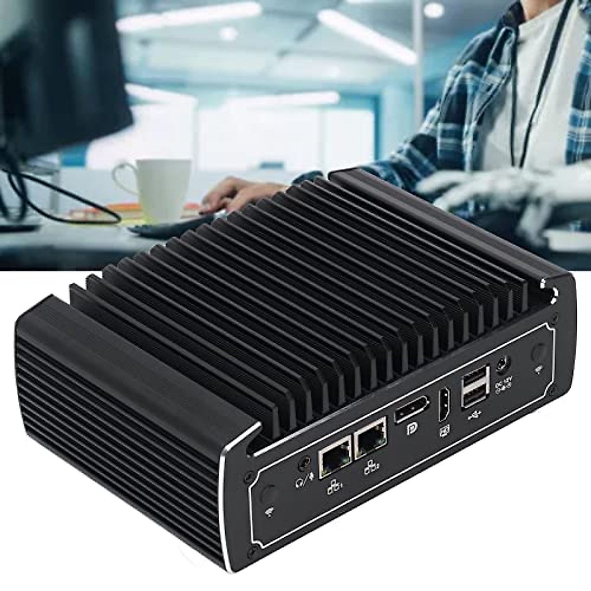 Naroote Mini Computer, Internal Fanless Aluminum Alloy Industrial Computer SSD 128G for Automation (US Plug)