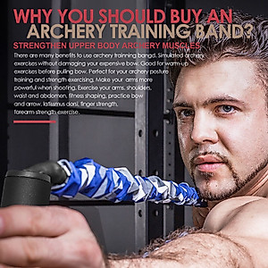 BODY RHYTHM Archery Band Archery Exerciser Bow Trainer Arm Strength Training for Reflex Bow Compound Bow Shooting (50LB Blue)