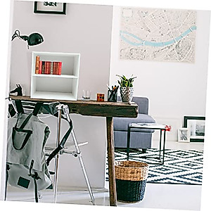 Homoyoyo 1pc Locker White Bookshelf Book Shelves for Office White Bookcase Practical Bookcase Household Bookshelf Floor Bookshelf Earth Tones Storage Rack Lip Gloss White Wood-Based Panel